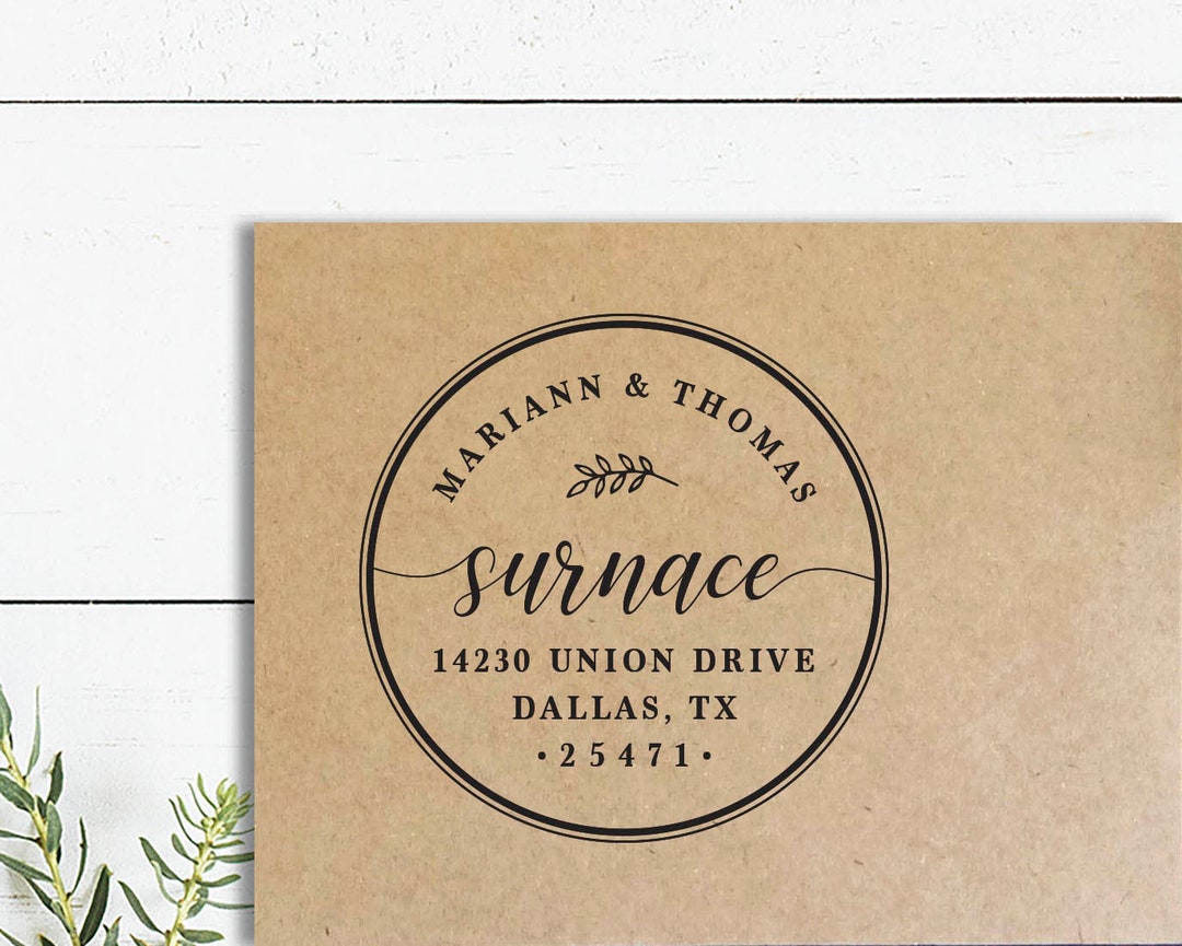 Calligraphy Address Stamp, Wooden Rubber or Self Inking Stamper ...