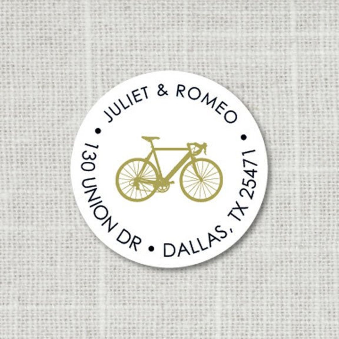 Bicycle Address Stickers, Modern Bike Return Address Labels, Bike ...