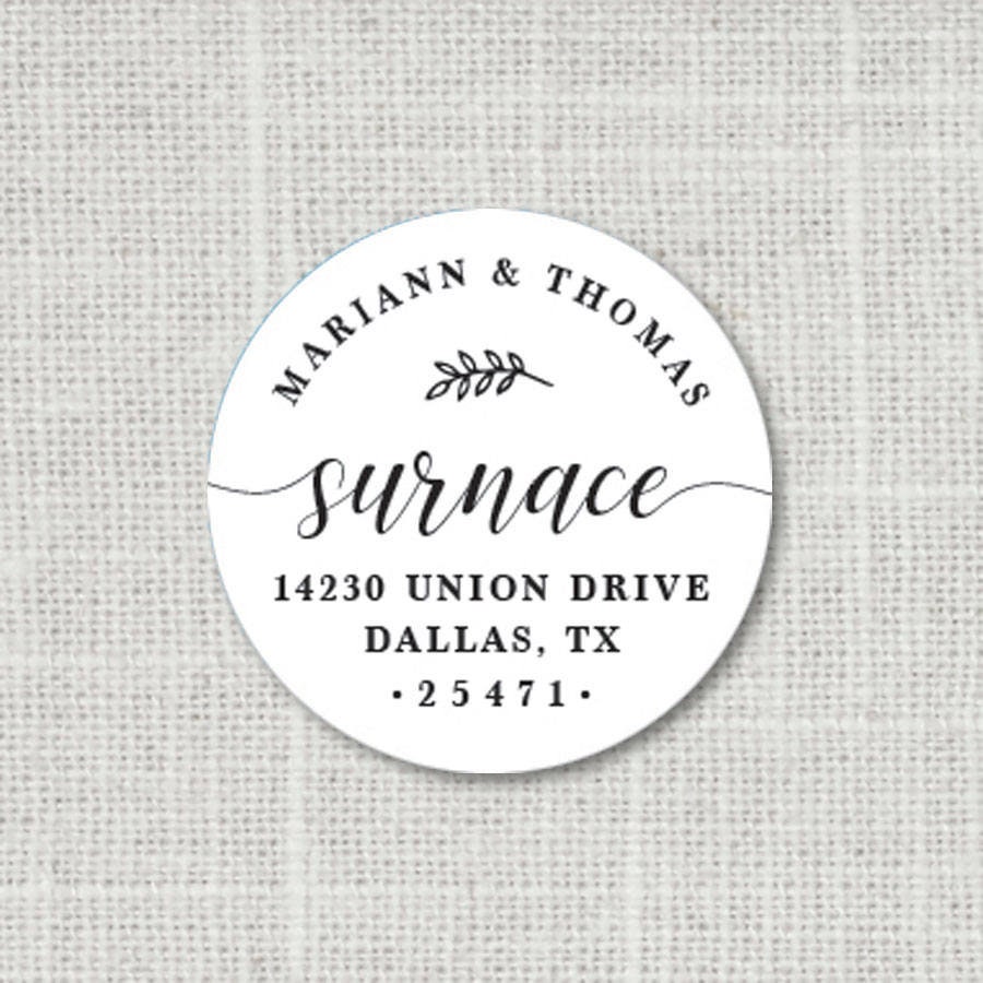 Calligraphy Address Stickers, Wedding Return Address Label, Custom ...