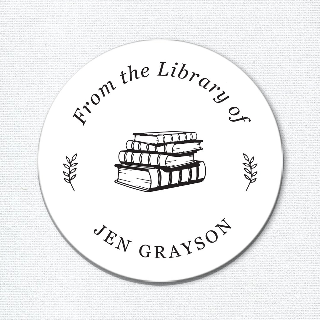 Custom Bookplate Labels, Personalized Book Stickers, From the Library ...