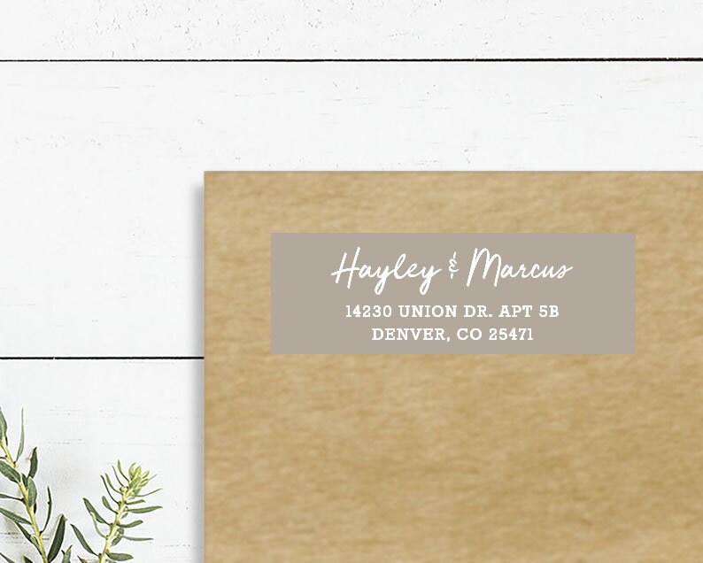Modern Address Stickers With Script Lettering, Set of 40 Personalized ...