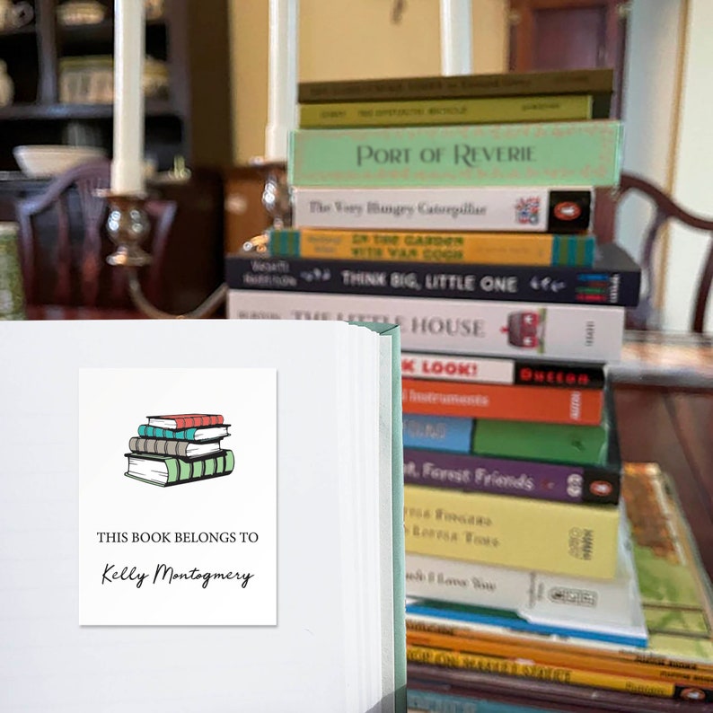 Custom Library Stickers, Personalized Bookplate Stickers, From the ...