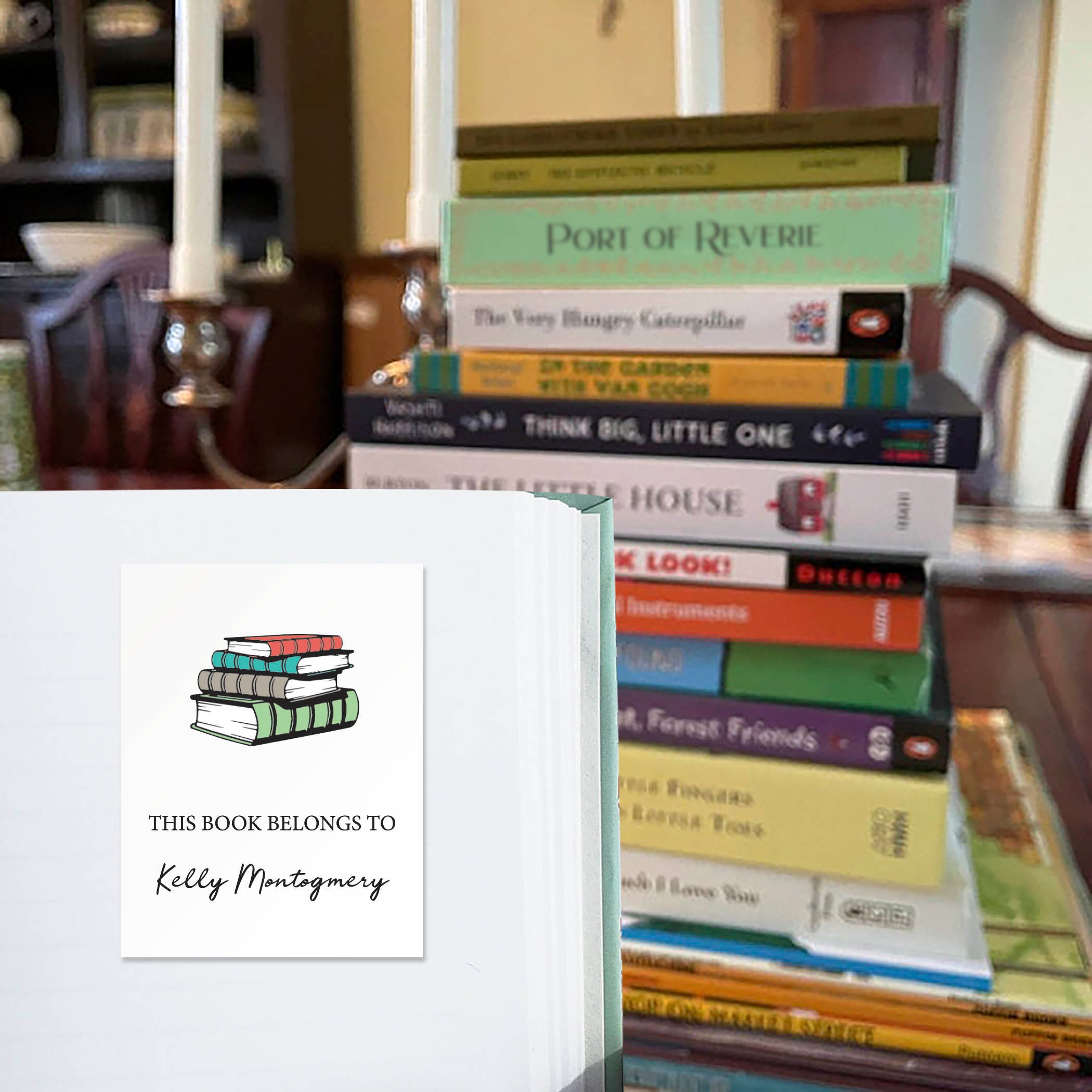 Custom Library Stickers, Personalized Bookplate Stickers, From the ...