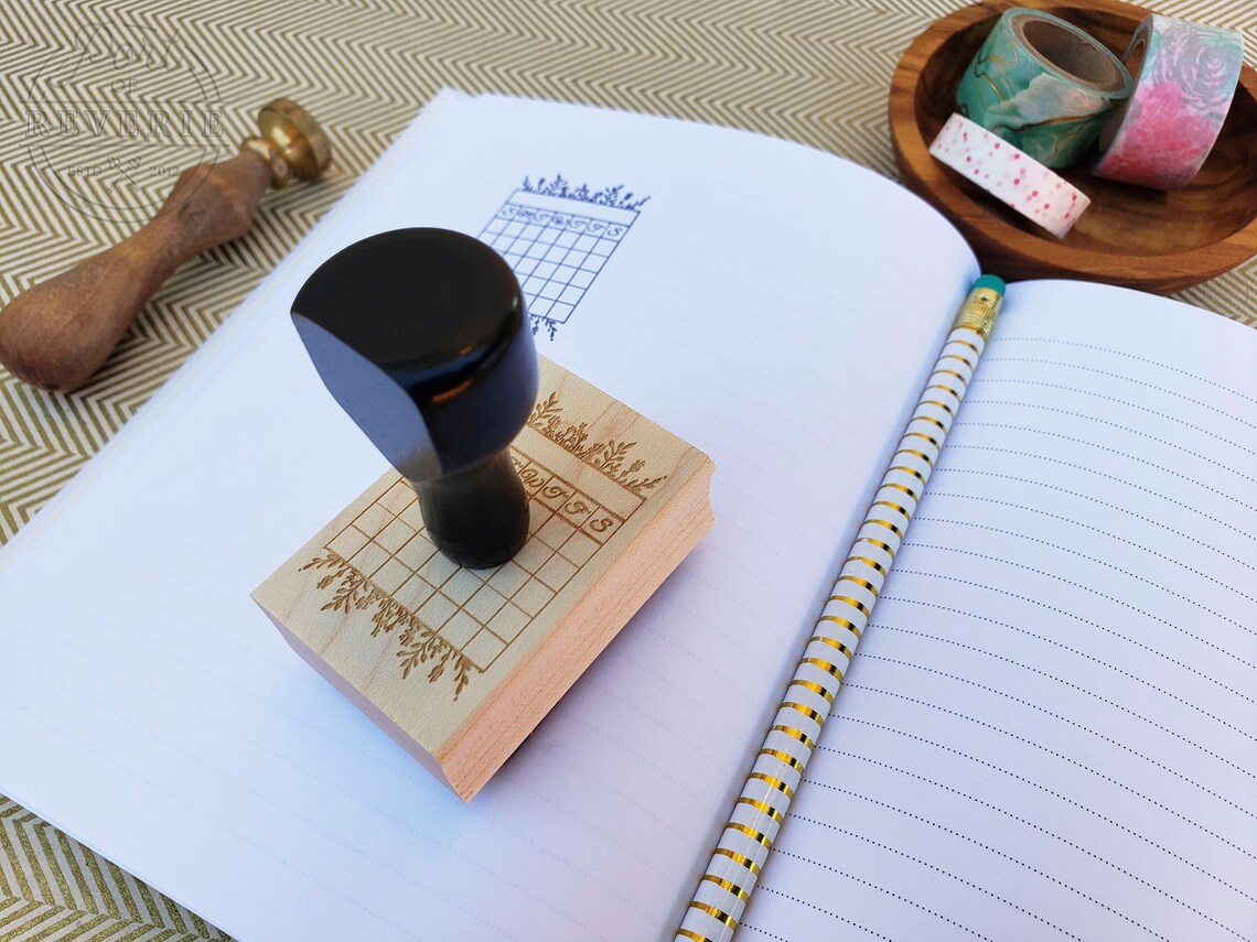 Habit Tracker Stamp Monthly Calendar Stamp Task Planner - Etsy