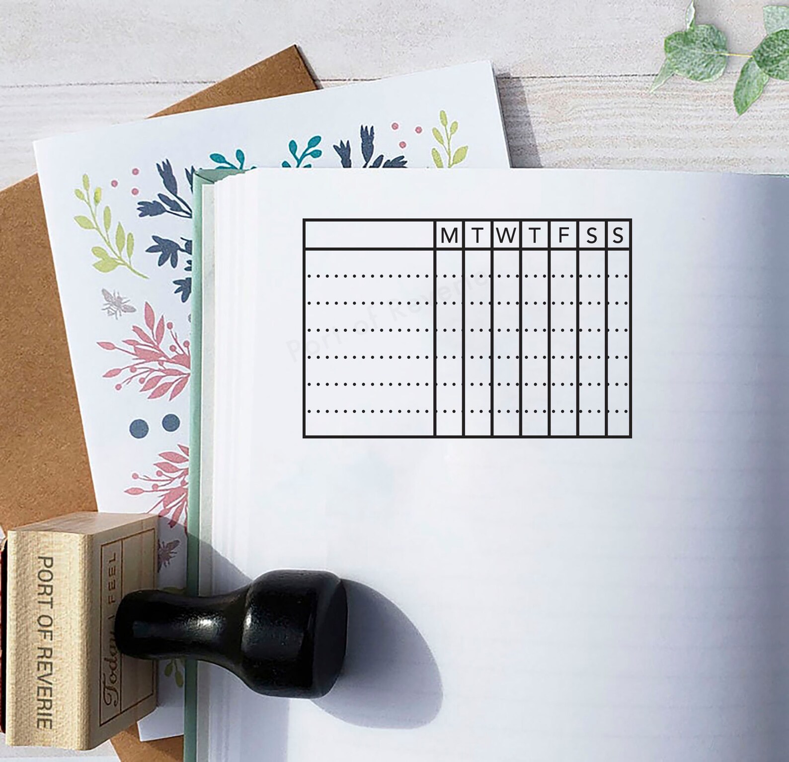 Habit Tracker Stamp Monthly Calendar Stamp Task Planner - Etsy
