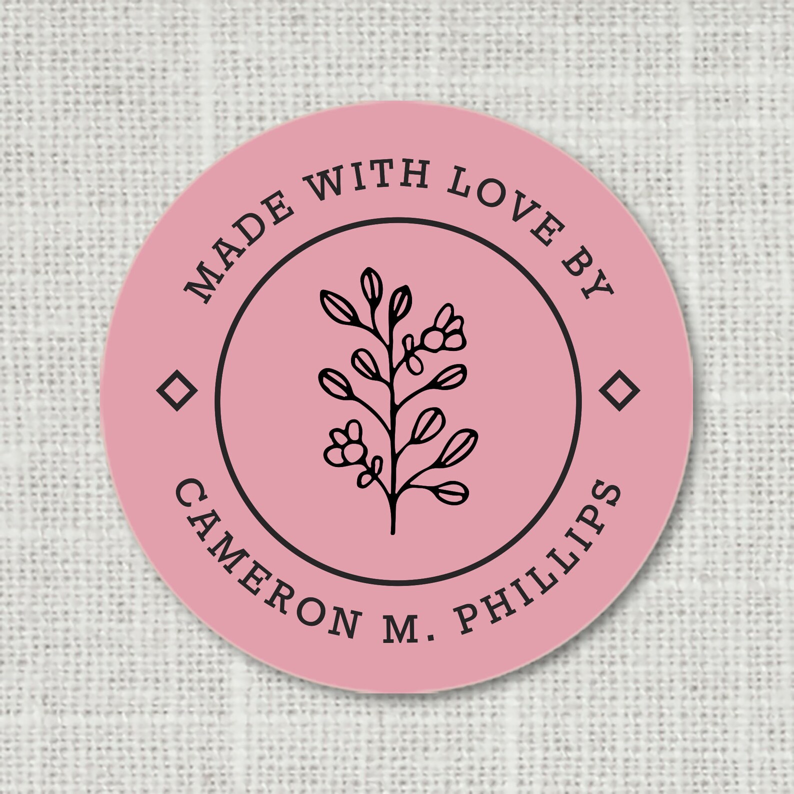 Custom Made With Love Stickers Handmade With Love Custom | Etsy