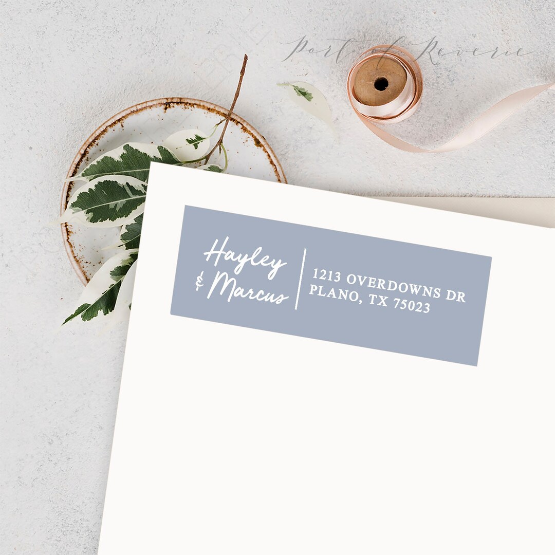 Modern Address Labels With Calligraphy, Set of 40 Custom Return Address ...