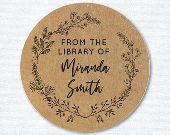 Personalized Book Labels From the Library of Stickers Floral | Etsy