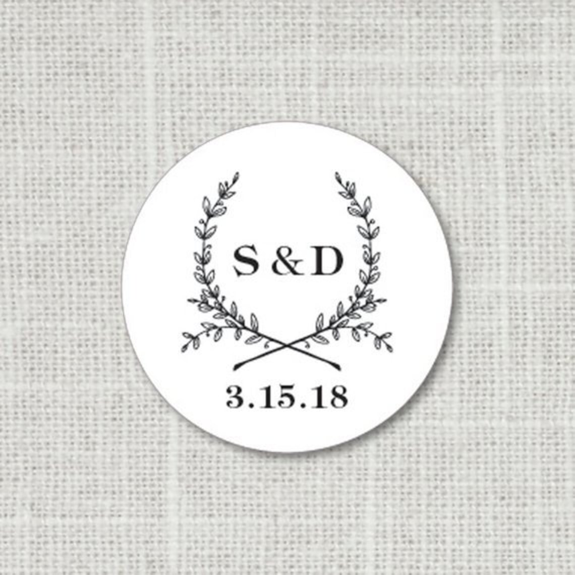 Botanical Monogram Wedding Stickers Save the Date Wedding - Etsy