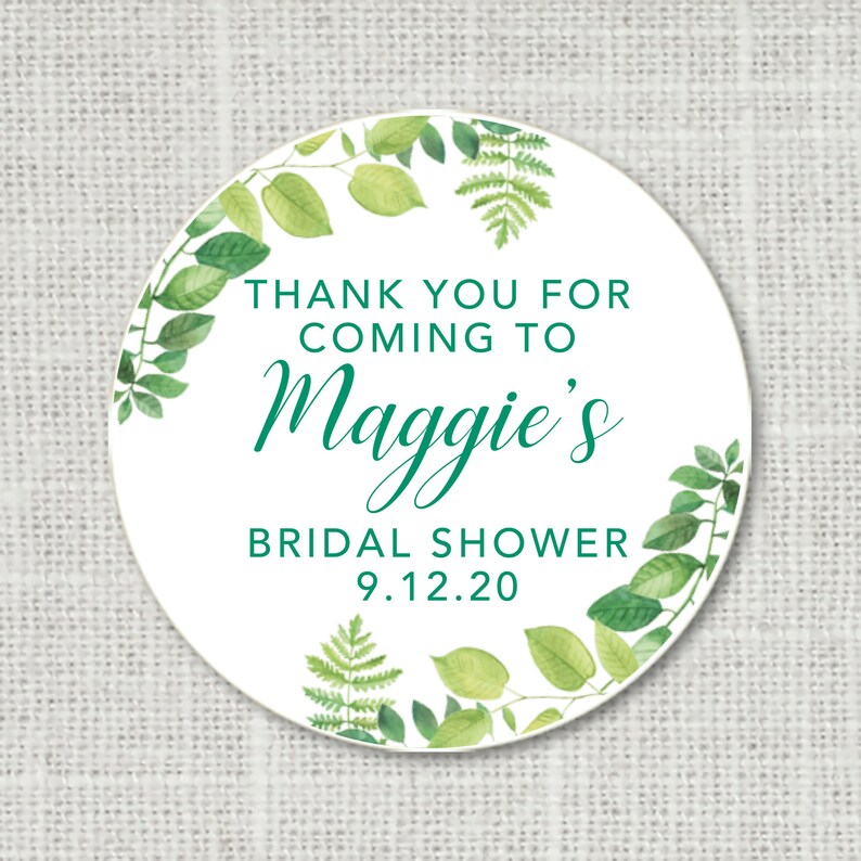Bridal Shower Sticker Greenery Bridal Shower Thank You - Etsy