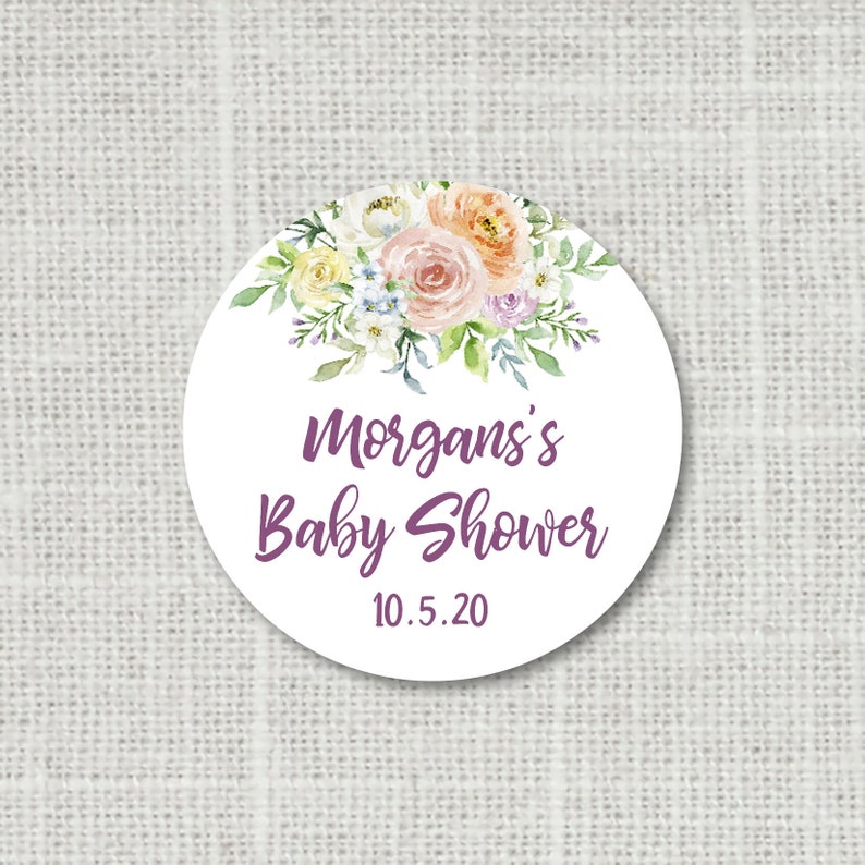 Floral Baby Shower Stickers for Favors Girls Baby Shower - Etsy