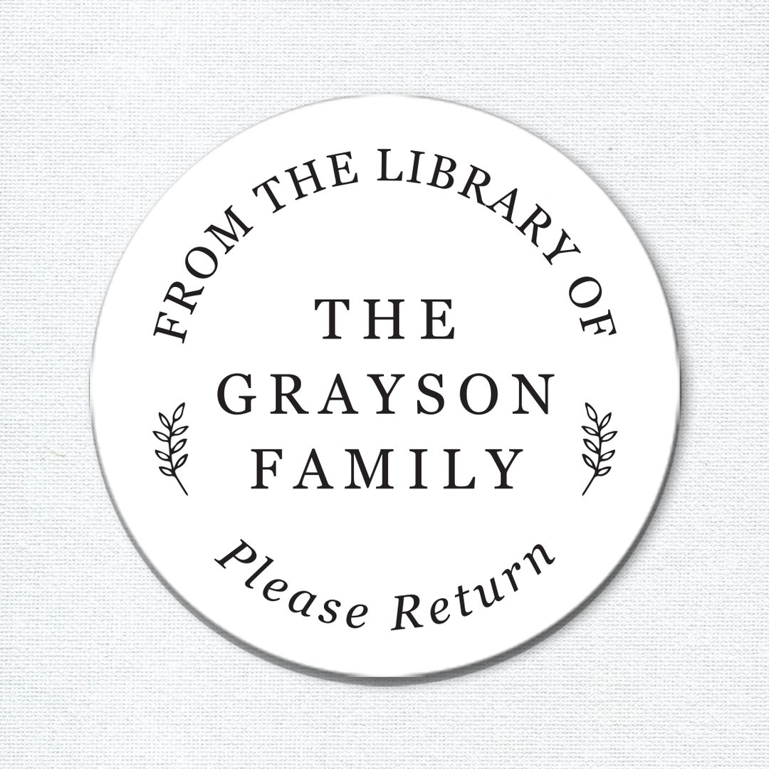 Personalized Bookplate Stickers, Custom Family Name Book Labels, From ...