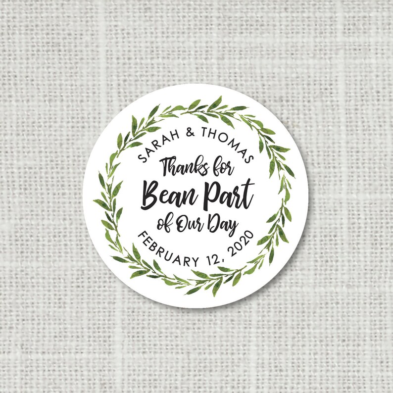 Thanks for Bean Here Stickers Coffee Bean Favor Stickers | Etsy