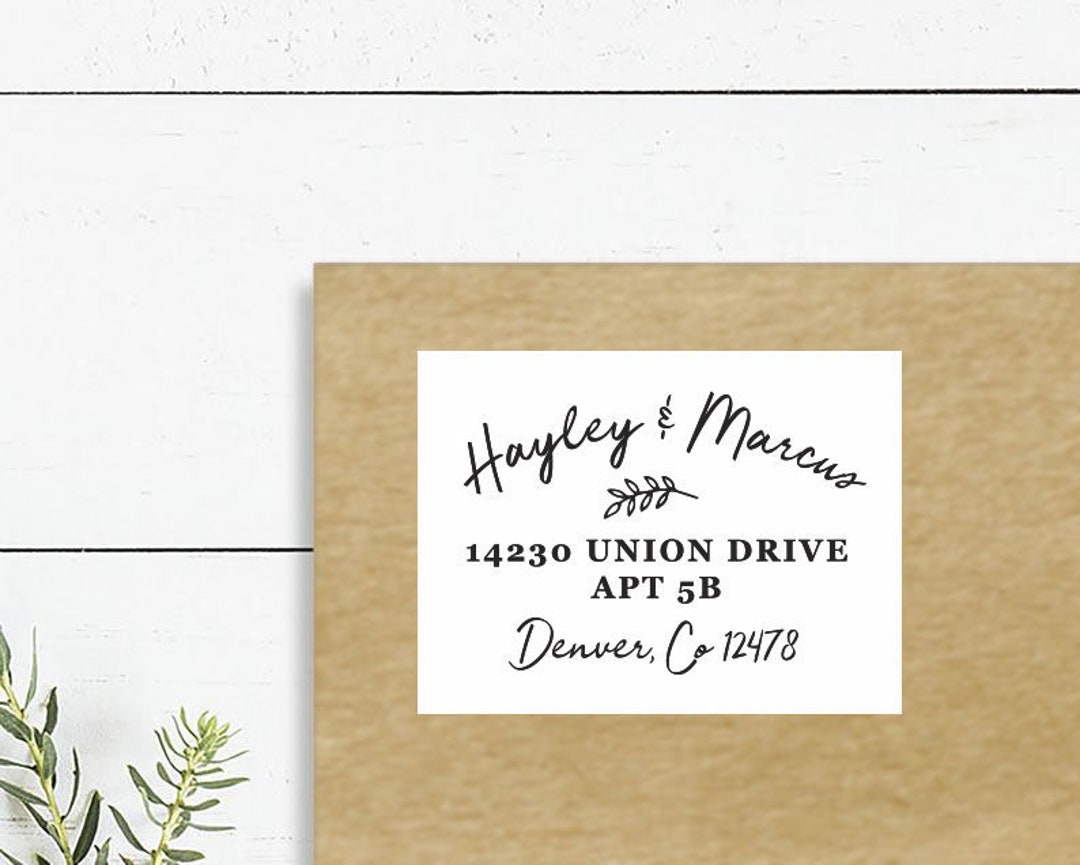 Classic Address Stickers With Leaf, Personalized Return Address Labels ...