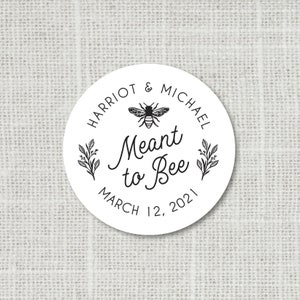 Meant to Bee Sticker, Honey Jar Favor Stickers or Seed Packet Labels ...