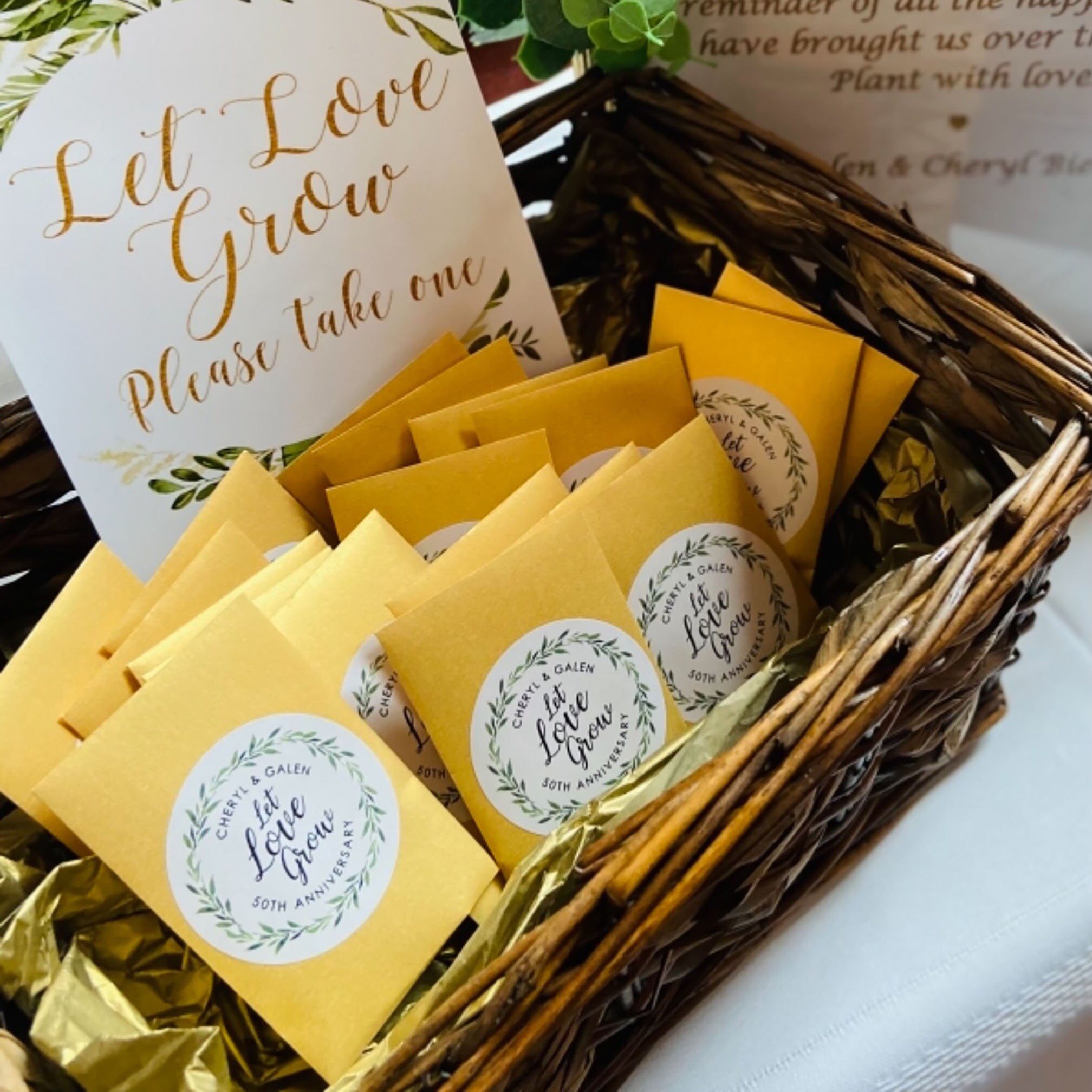 Let Love Grow Stickers, Greenery Favor Stickers, Custom Wedding Labels ...