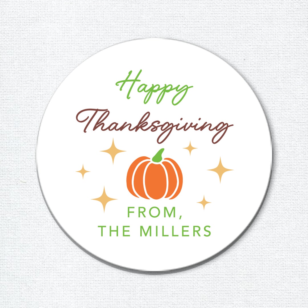 Personalized Happy Thanksgiving Stickers, Thankful for You Labels, Fall ...