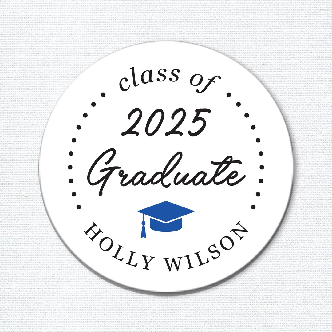 Personalized Class of 2025 Stickers With Cap, Thank You Graduation ...