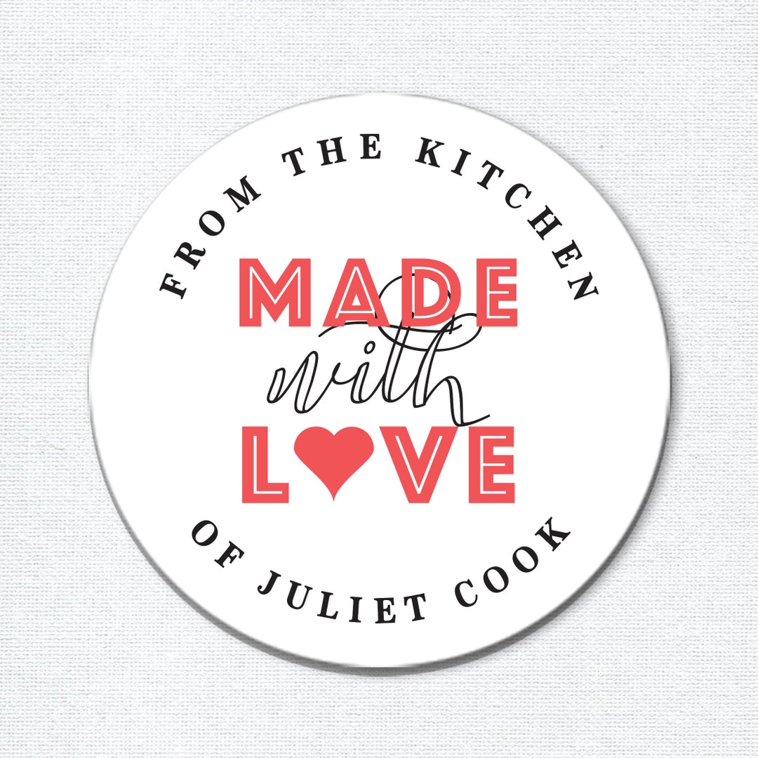 From the Kitchen of Stickers, Made With Love Stickers, Personalized ...