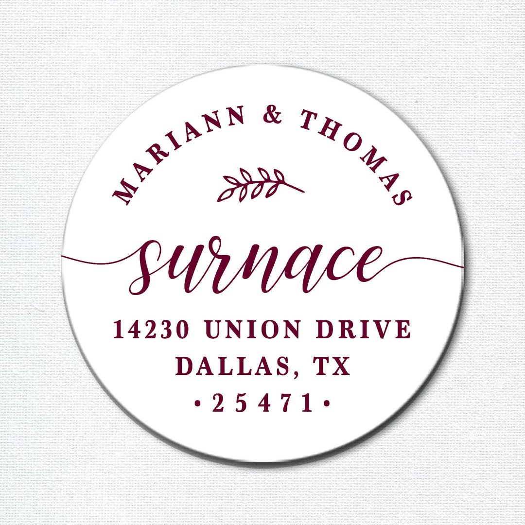 Calligraphy Address Stickers, Wedding Return Address Label, Custom ...