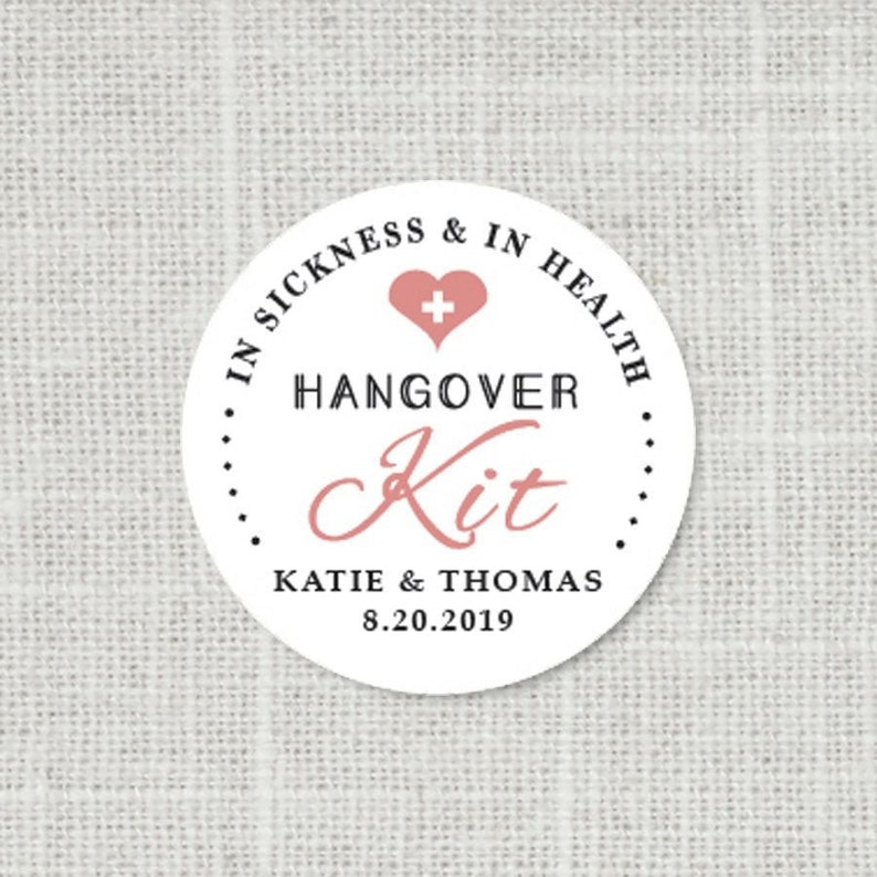 Hangover Kit Stickers Party Favor Stickers Custom Hangover - Etsy