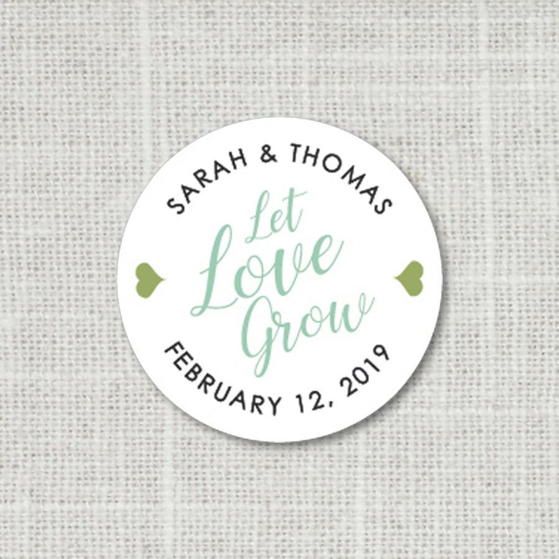 Let Love Grow Stickers Succulent Wedding Stickers Plant - Etsy