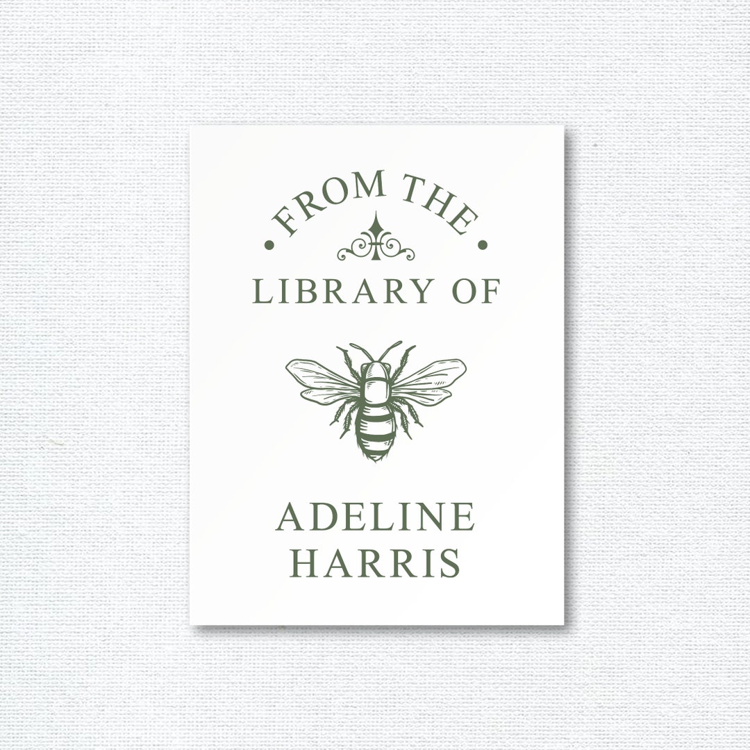 Custom Book Labels, Bee Bookplate for Children, From the Library of ...