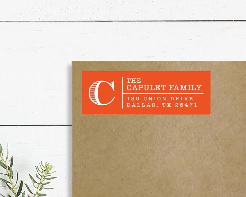 Monogram Return Address Labels Custom Address Labels | Etsy
