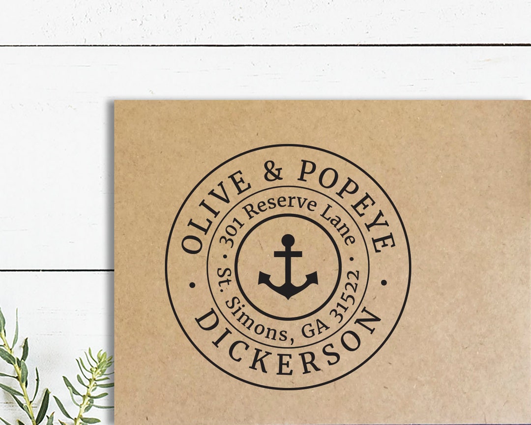 Anchor Address Stamp, Nautical Return Address Self Inking Stamp or ...