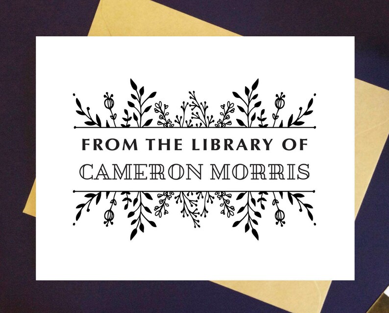 Library Stamp Bookplate Custom From the Library of Stamp - Etsy