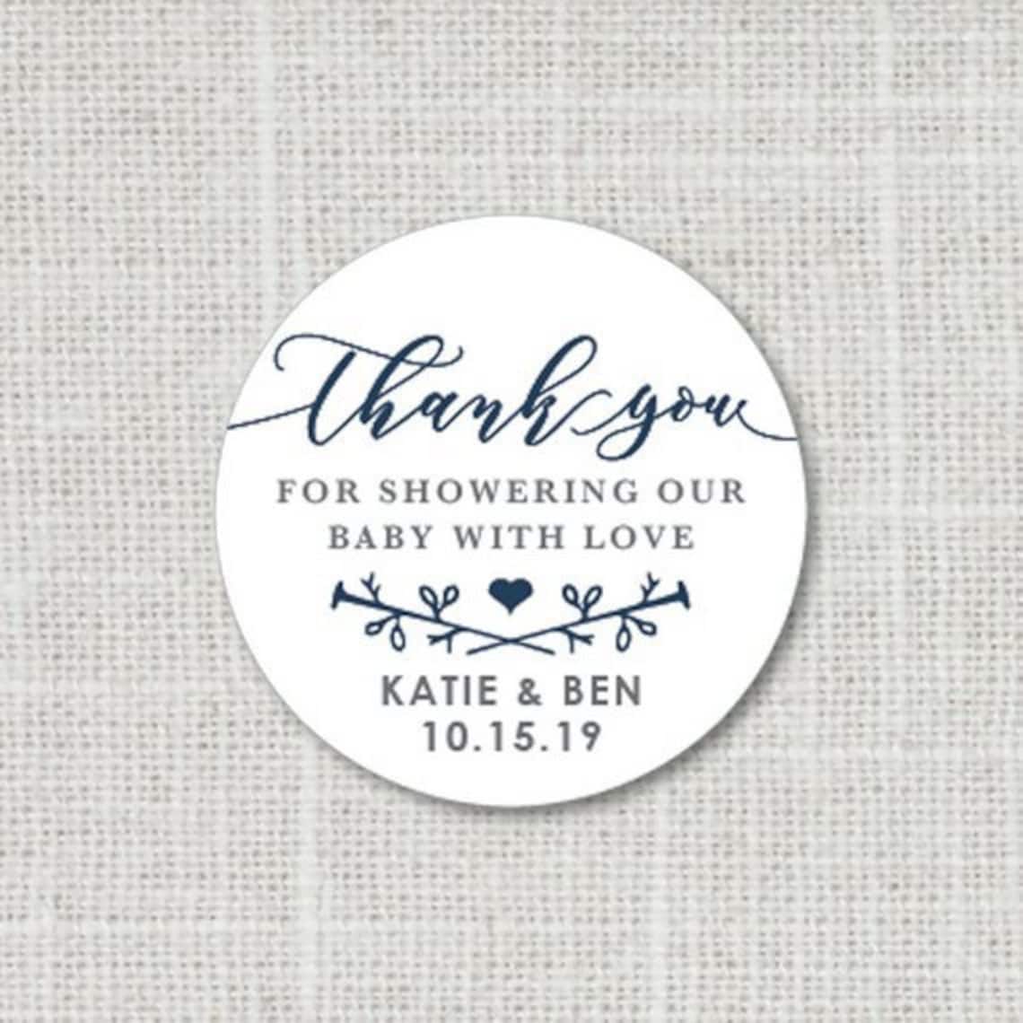 Thank You Baby Shower Stickers for Favors Baby Boy or Girl | Etsy