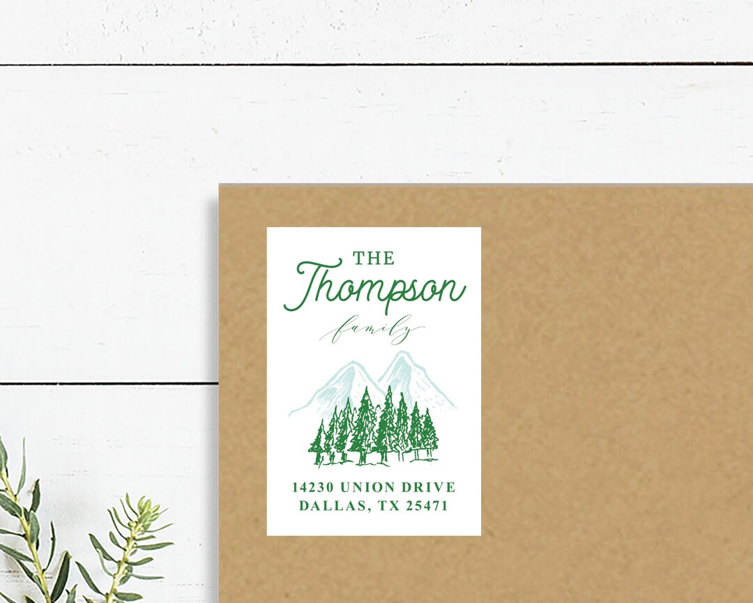 Mountain Return Address Labels, Custom Address Stickers, Mountain ...