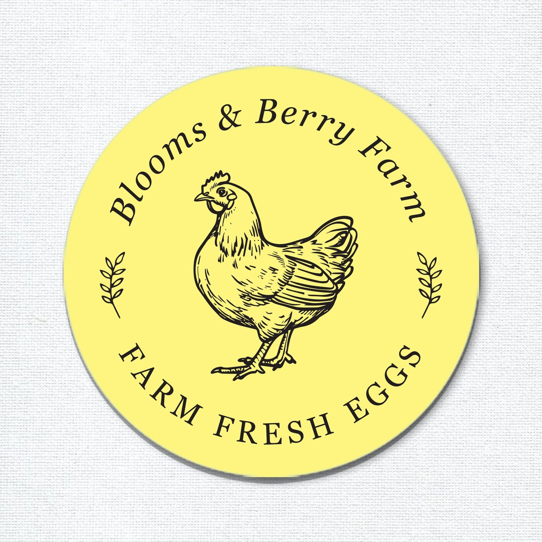 Farm Fresh Eggs Labels for Egg Cartons, Vintage Drawing Chicken Eggs ...