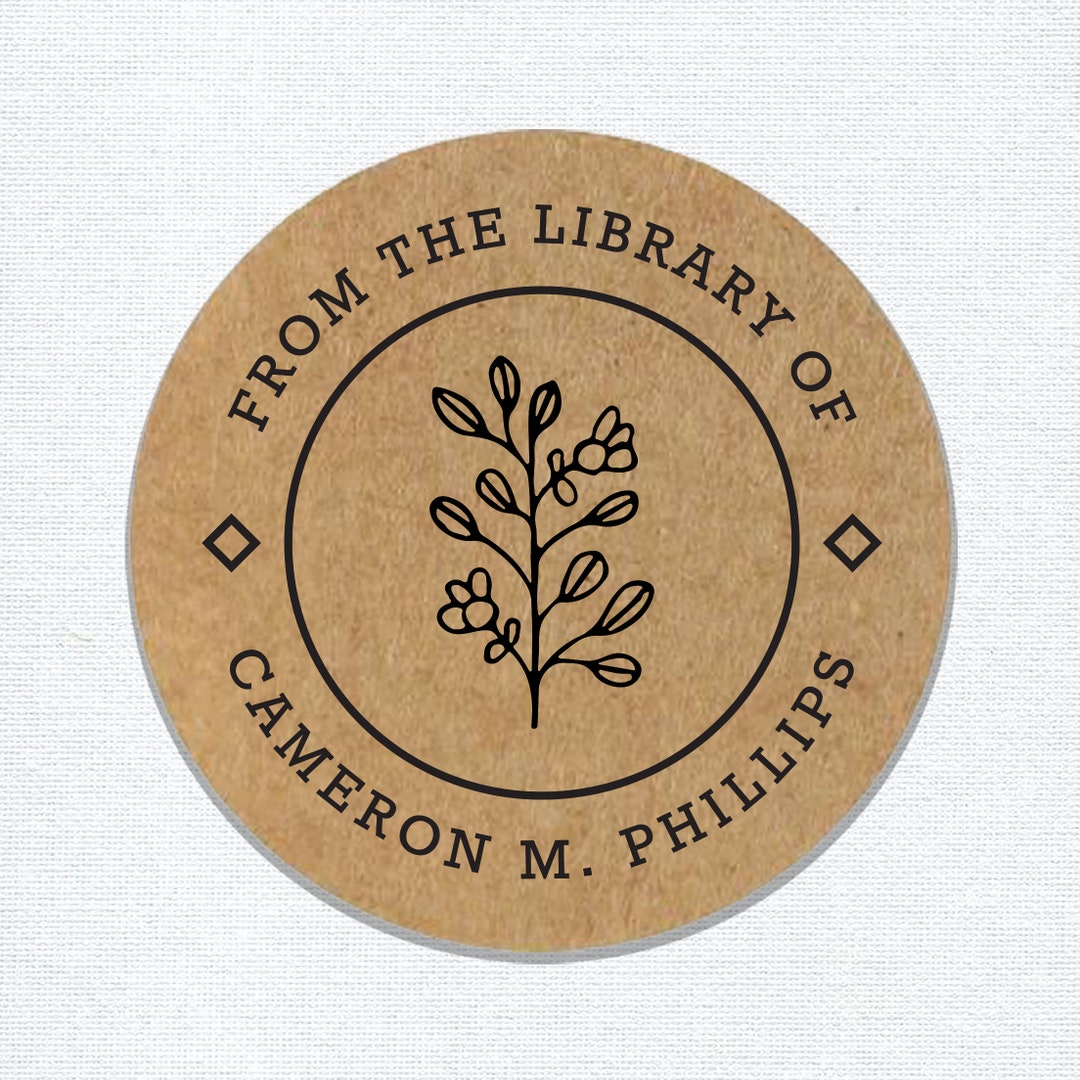 From the Library of Stickers, Floral Bookplate, Custom Library Stickers ...