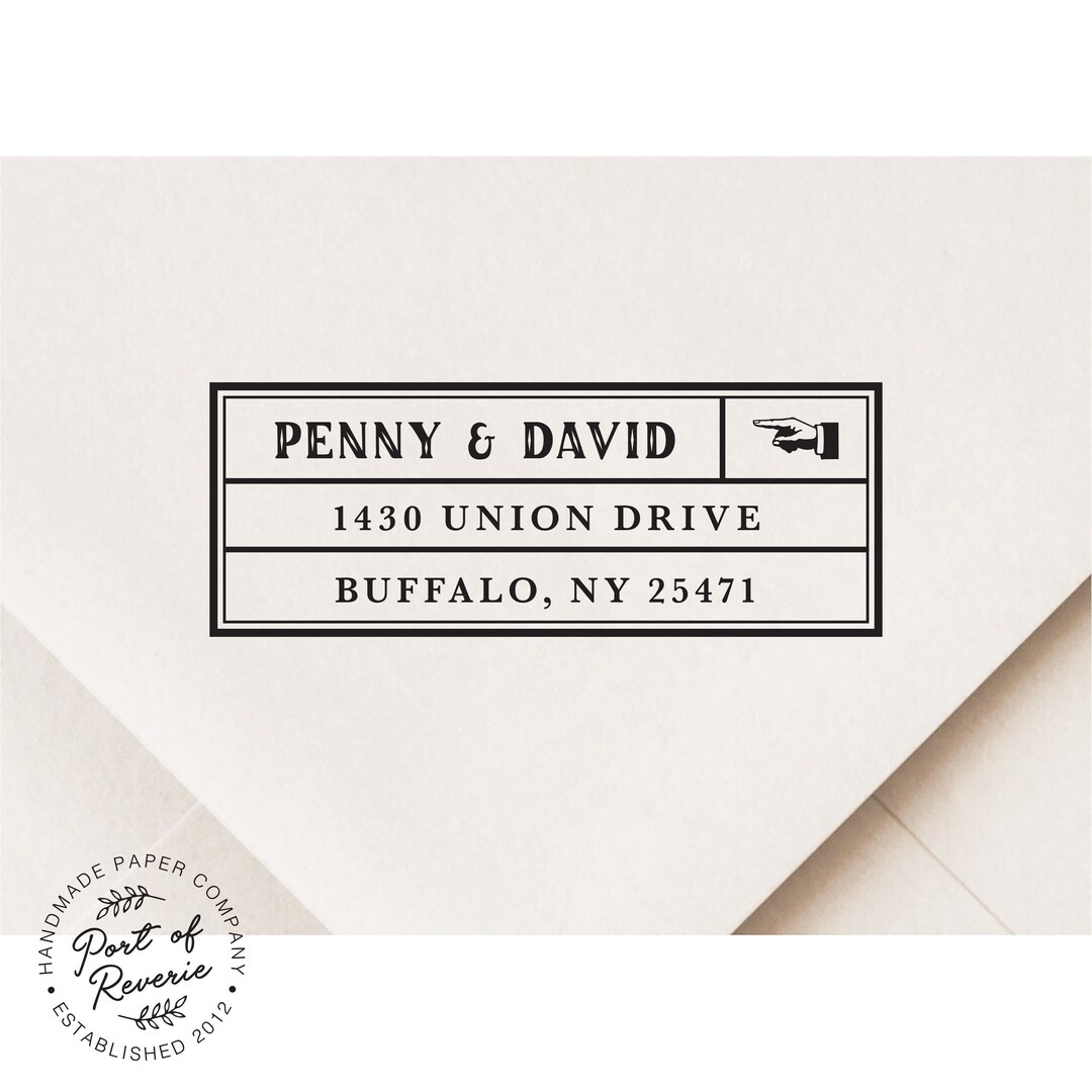 Art Deco Address Stamp, Personalized Return Mailing Stamper, Self ...