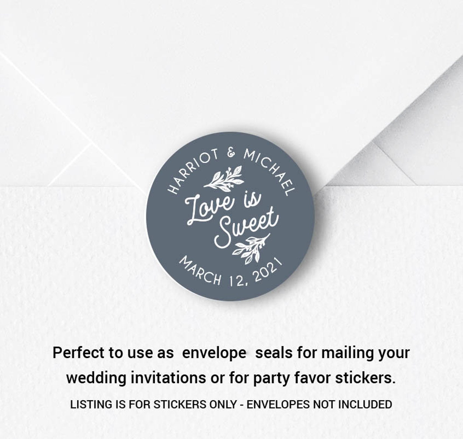 Love is Sweet Stickers, Candy Favor Labels, Treat Bag Stickers, Love is ...