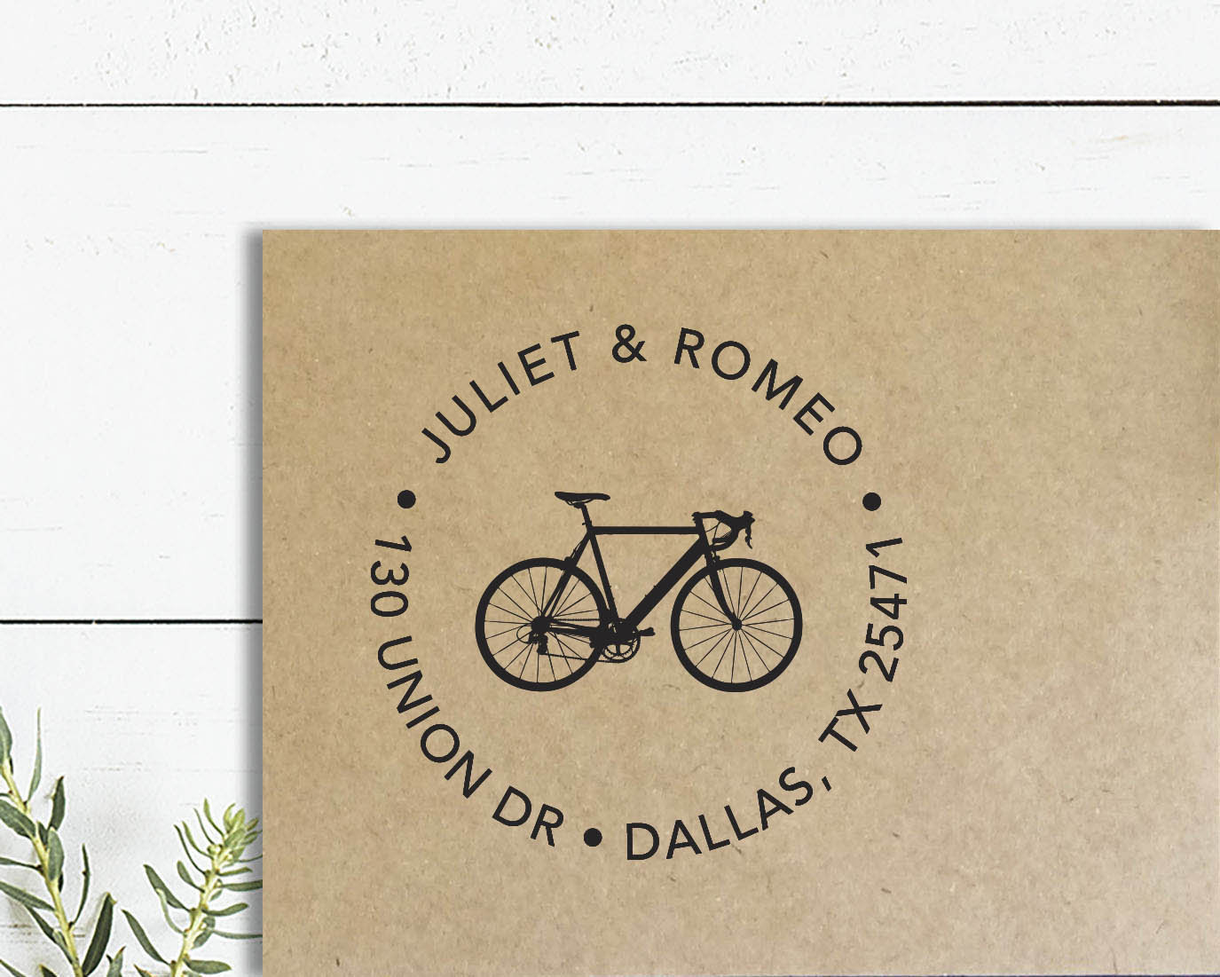 Bicycle Address Stamp Self Inking or Wooden Rubber Stamp | Etsy