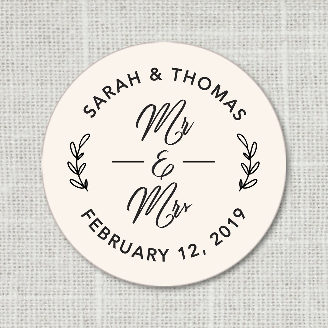 Mr and Mrs Stickers, Wedding Favor Stickers, Wedding Stickers ...
