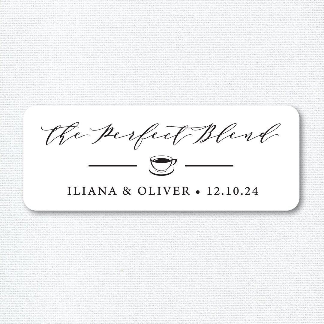 Perfect Blend Stickers for Coffee Favors, Wedding Favor Stickers, Tea ...