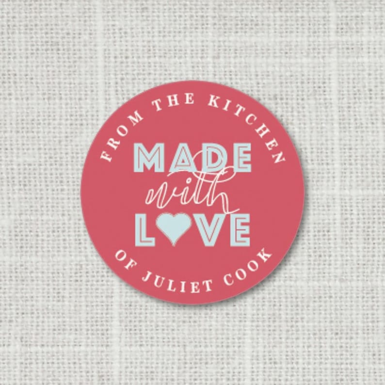 From the Kitchen of Stickers, Made With Love Stickers, Personalized ...