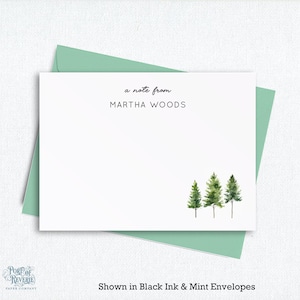 Forest Trees Stationery Set, Custom Woodland Stationery, Personalized ...