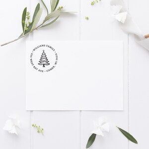 Christmas Tree Address Stamp, Wooden or Self Inking Address Stamper ...