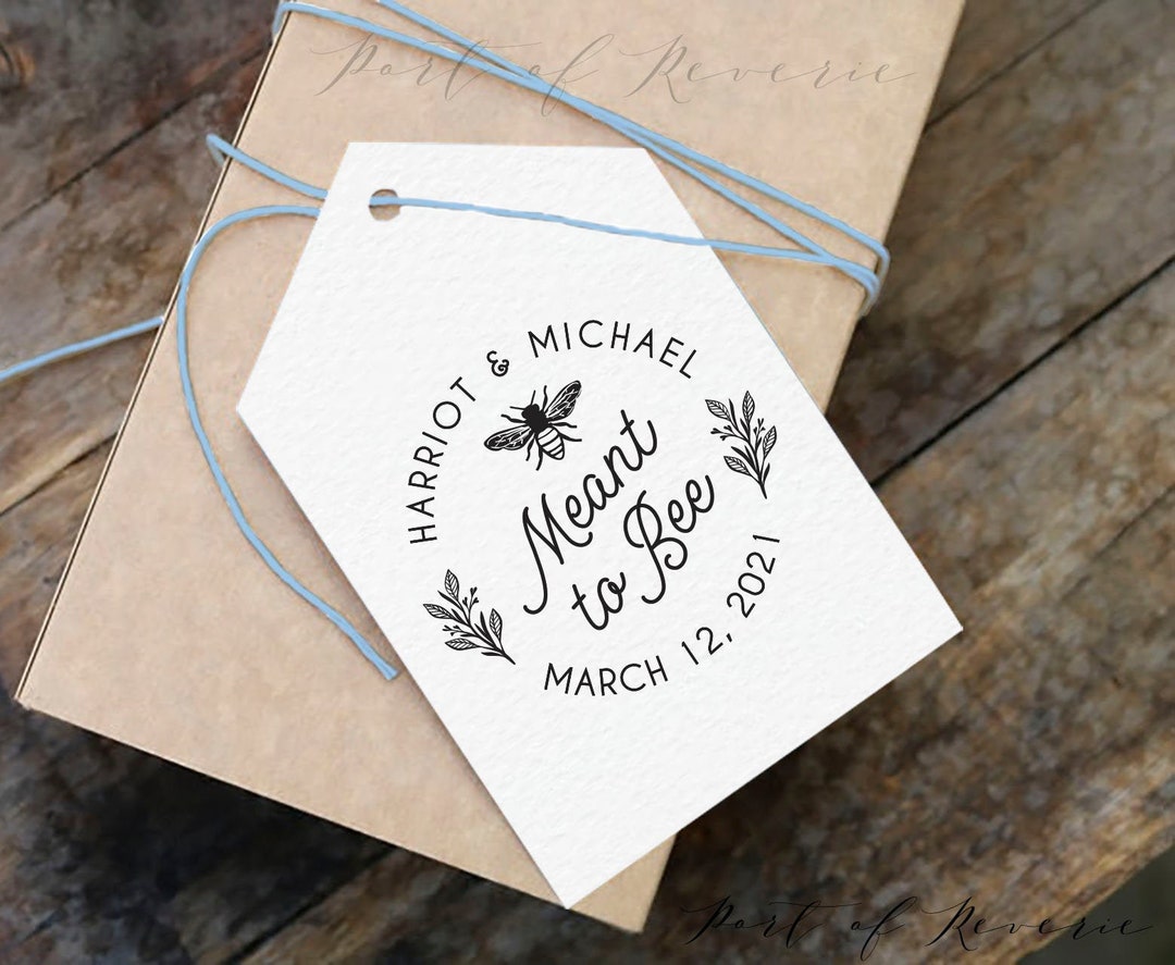 Meant to Bee Stamp, Custom Self Inking Stamp or Wood Stamp, Wedding ...