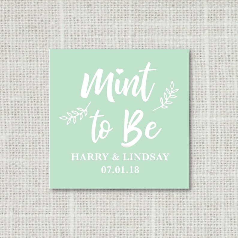 Mint to Be Stickers Wedding Favor Stickers Mint Favor | Etsy