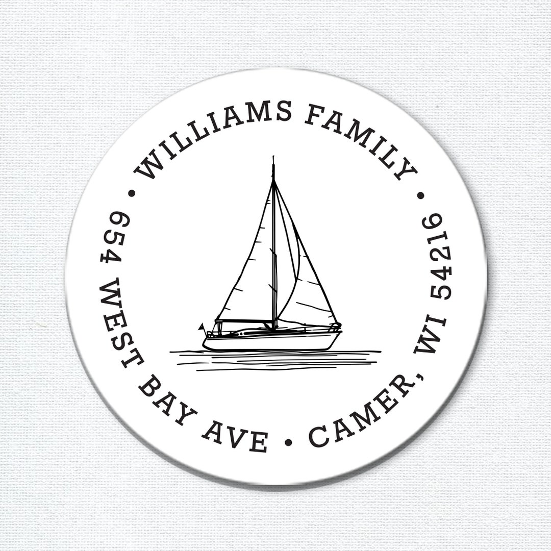 Sailboat Return Address Labels, Personalized Address Stickers, Nautical ...