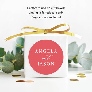 Wedding Favor Stickers Personalized With Names, Custom Wedding Labels ...