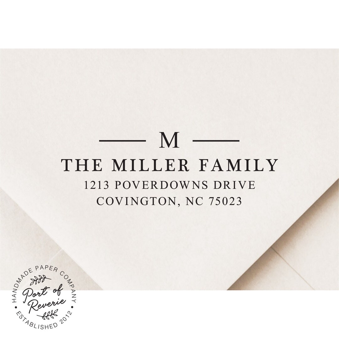 Monogram Return Address Stamp, Personalized Self Inking or Wooden ...