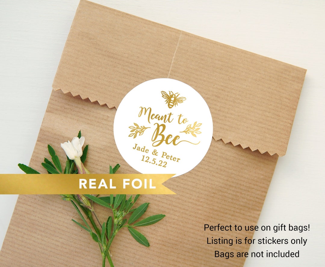 Gold Foil Meant to Bee Stickers for Honey Jar Favors or Seed Packet ...