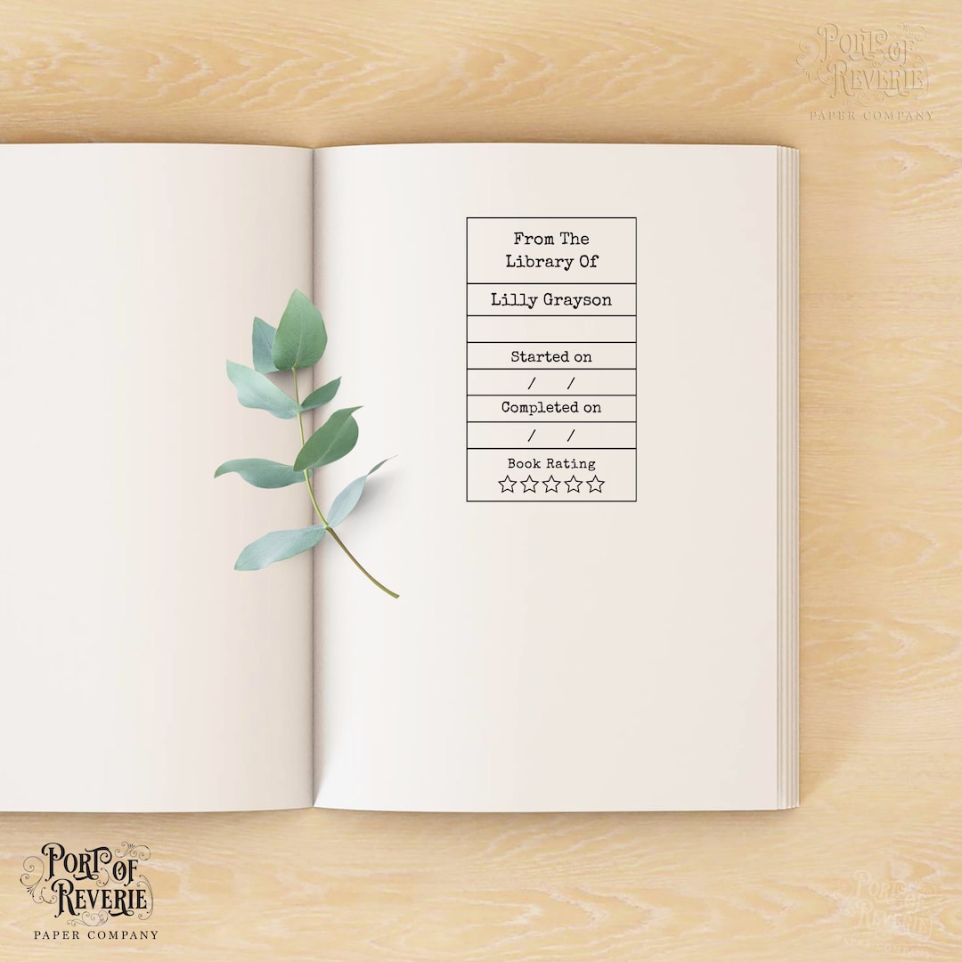 Library Card Book Rating Stamp, Gift for Bookworm, From the Library of ...