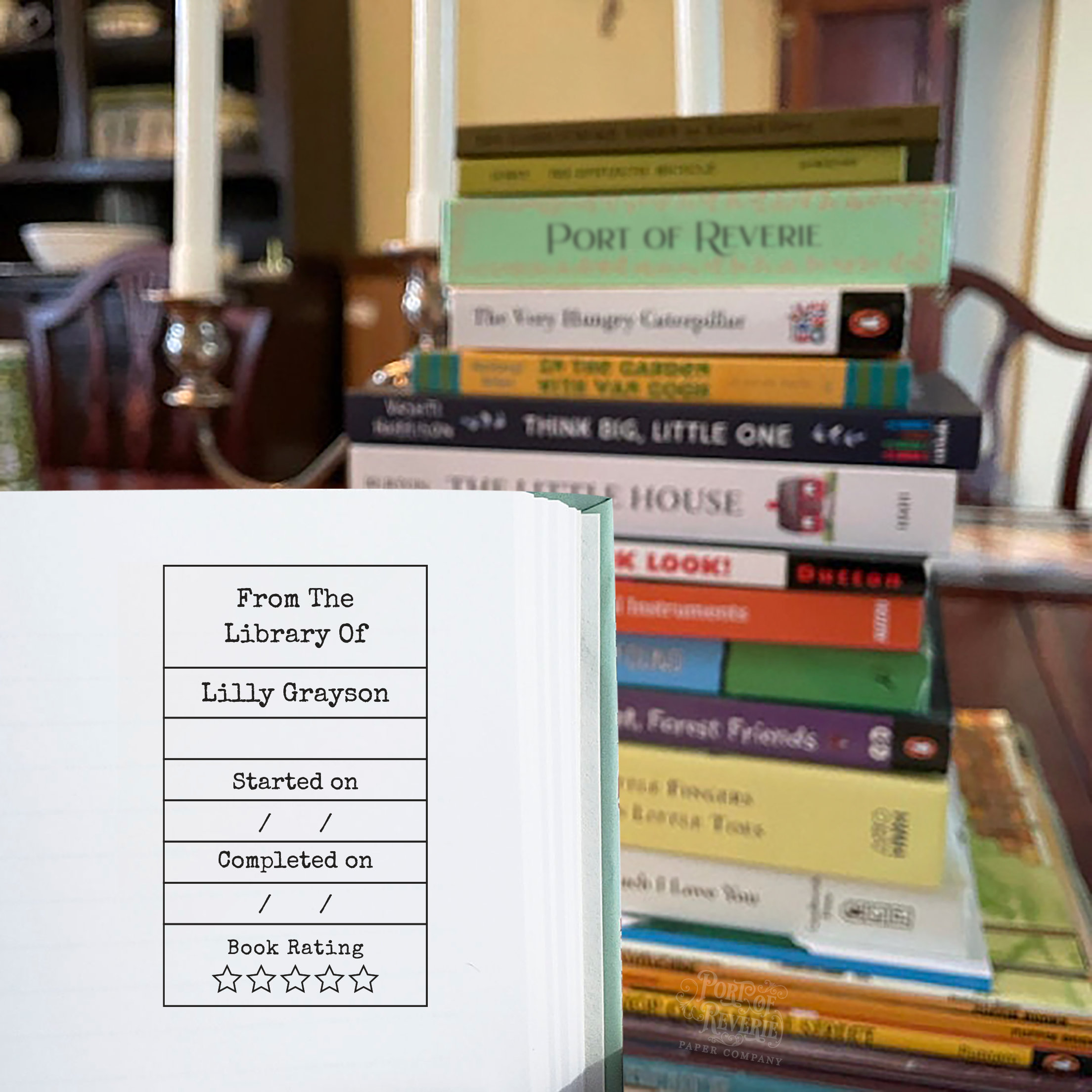 Library Card Book Rating Stamp, Gift for Bookworm, From the Library of ...